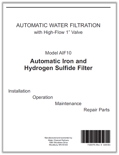 AIF10 Iron and Sulfide Filter (Whole Home Iron Filter) Manual – EcoPure
