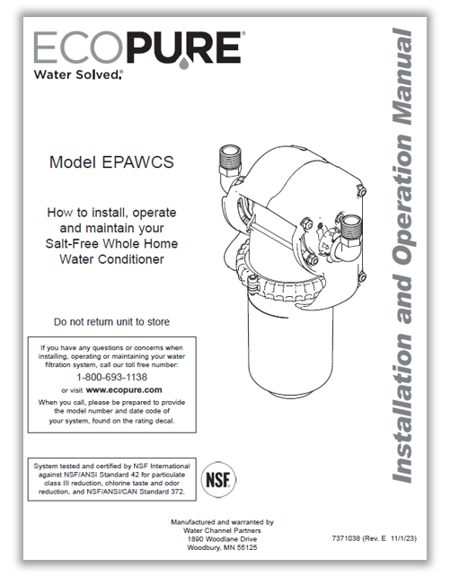 EPAWCS Manual – EcoPure