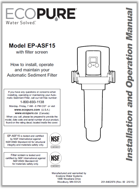 EP-ASF15 – EcoPure